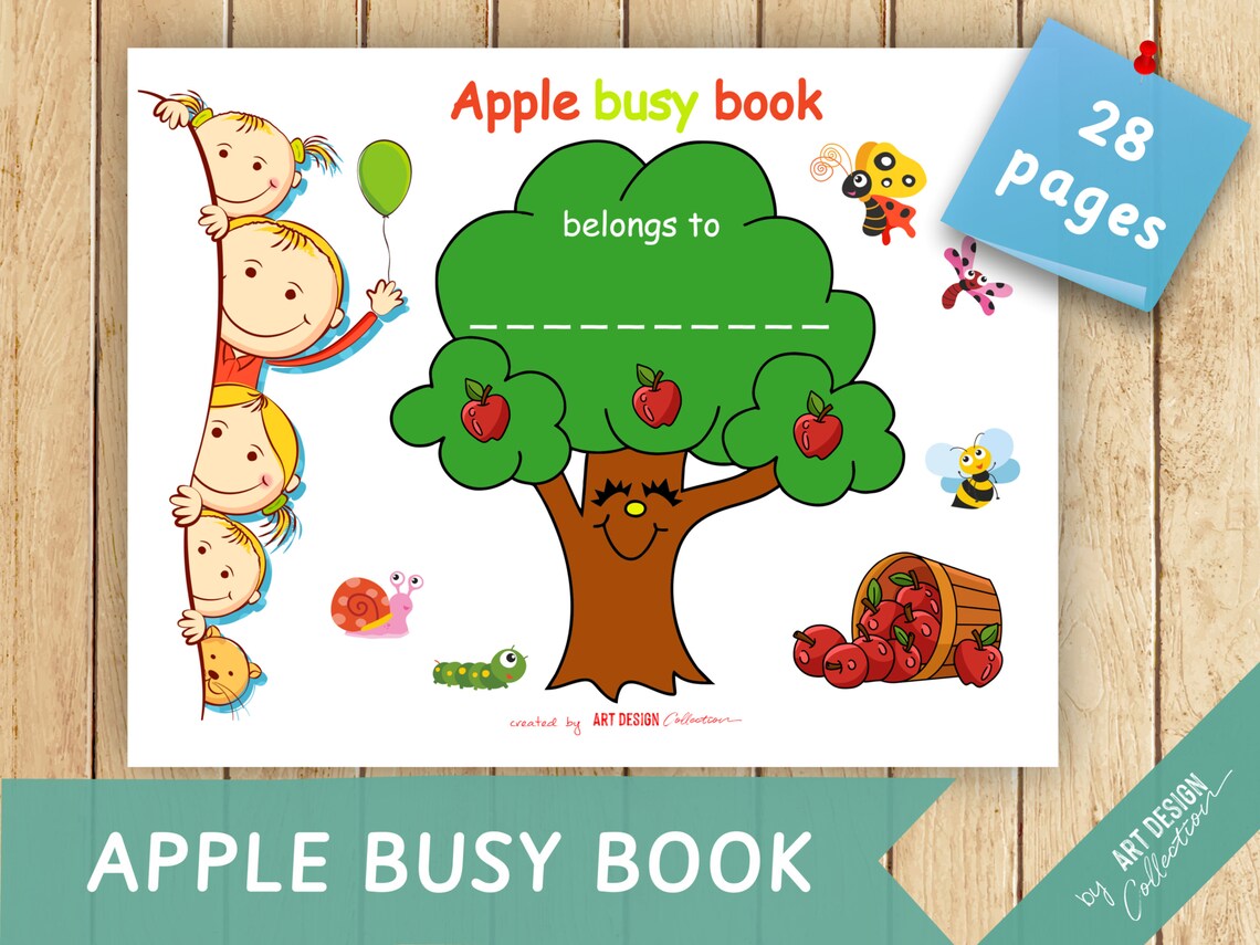 APPLE Busy Book Printable Preschool Activity Homeschool Resources ...