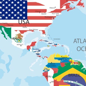 WORLD POLITICAL MAP • Large World Map 100''x 58" • Pdf Printable Flash ...