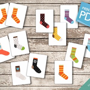 MATCHING SOCKS CARDS • 36+36 Montessori Cards • Flash Cards ...
