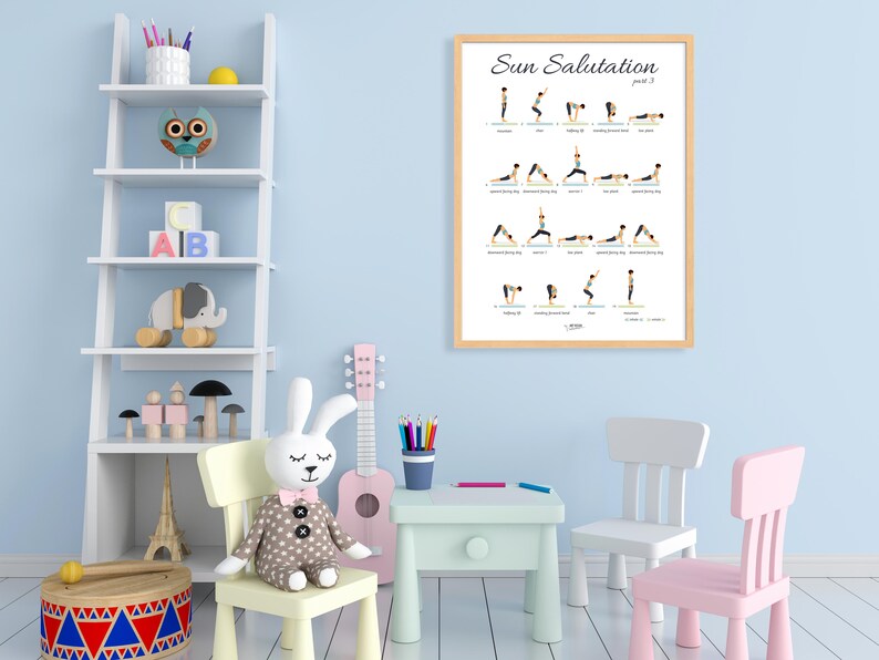 SUN SALUTATION POSTER yoga Poses Part 3 Montessori Poster - Etsy