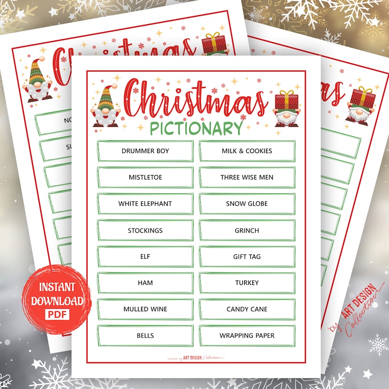 Christmas Pictionary - Etsy