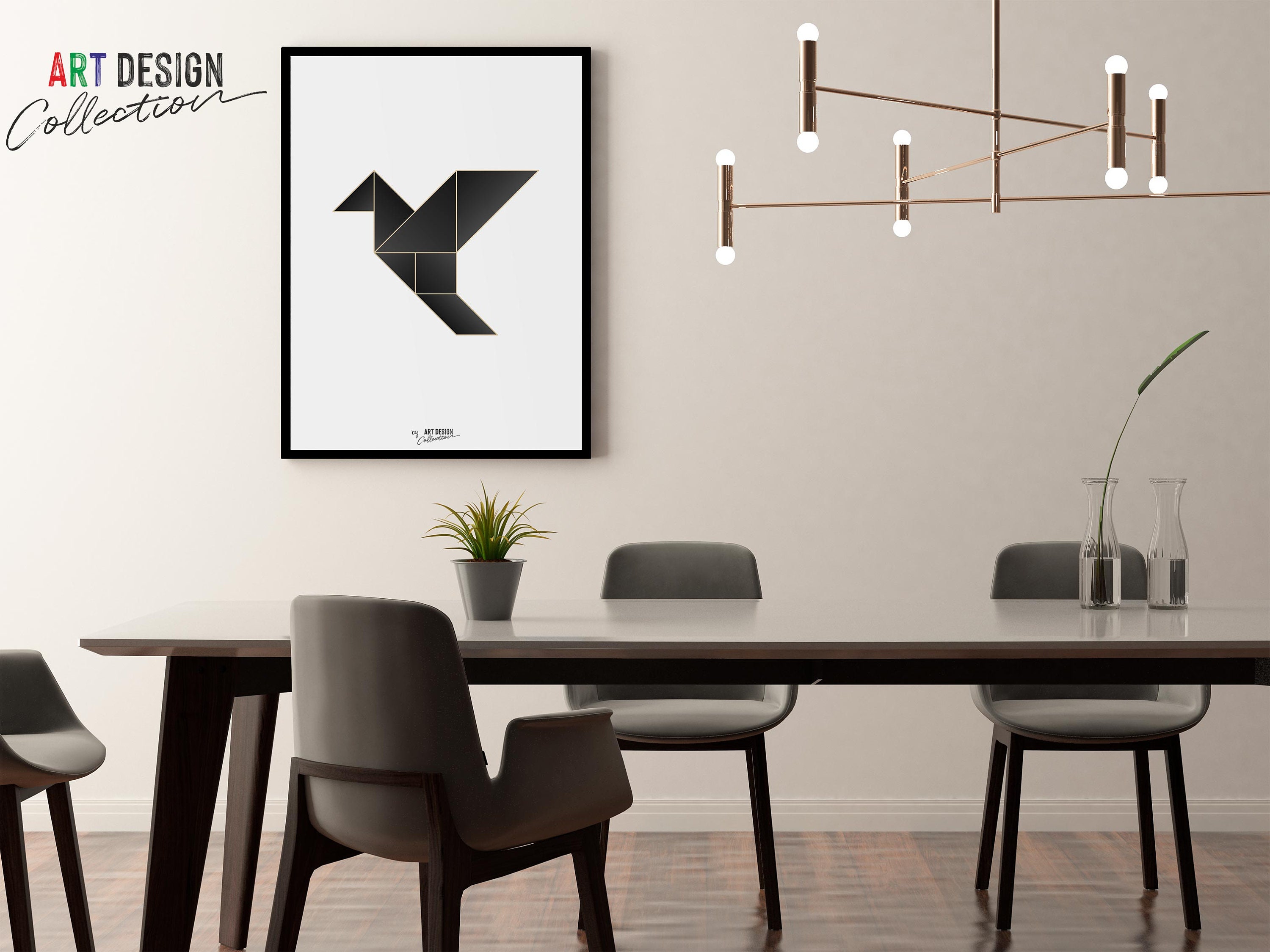 Bird Tangram Abstract Wall Art Printable Wall Art Decor | Etsy
