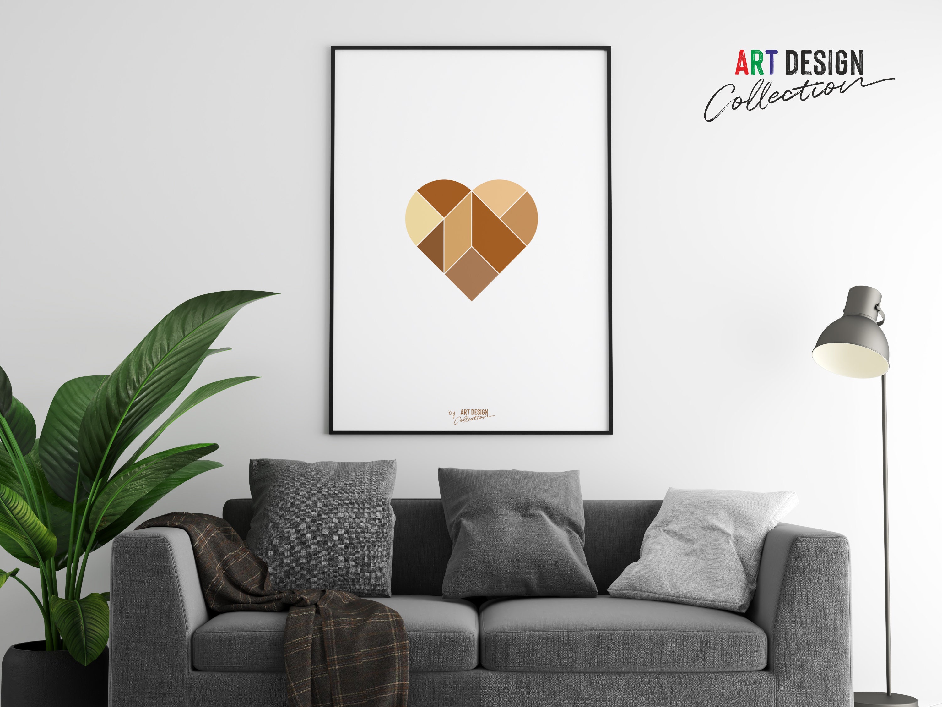 Flamingo Tangram Abstract Wall Art, Printable Wall Art Decor ...