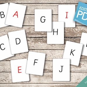 ALPHABET • 78 Montessori Cards • Flash Cards Nomenclature Flashcards ...