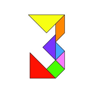 Tangram Number Cards, Montessori Learning Game, Tangram Puzzle Toy ...