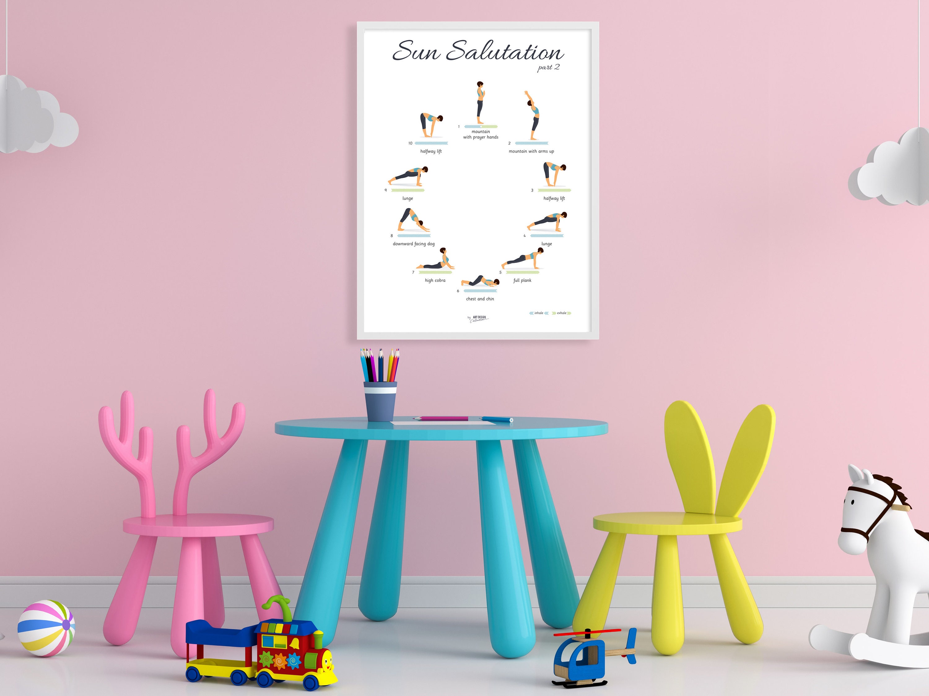 SUN SALUTATION POSTER Yoga Poses Part 2 Montessori Poster | Etsy
