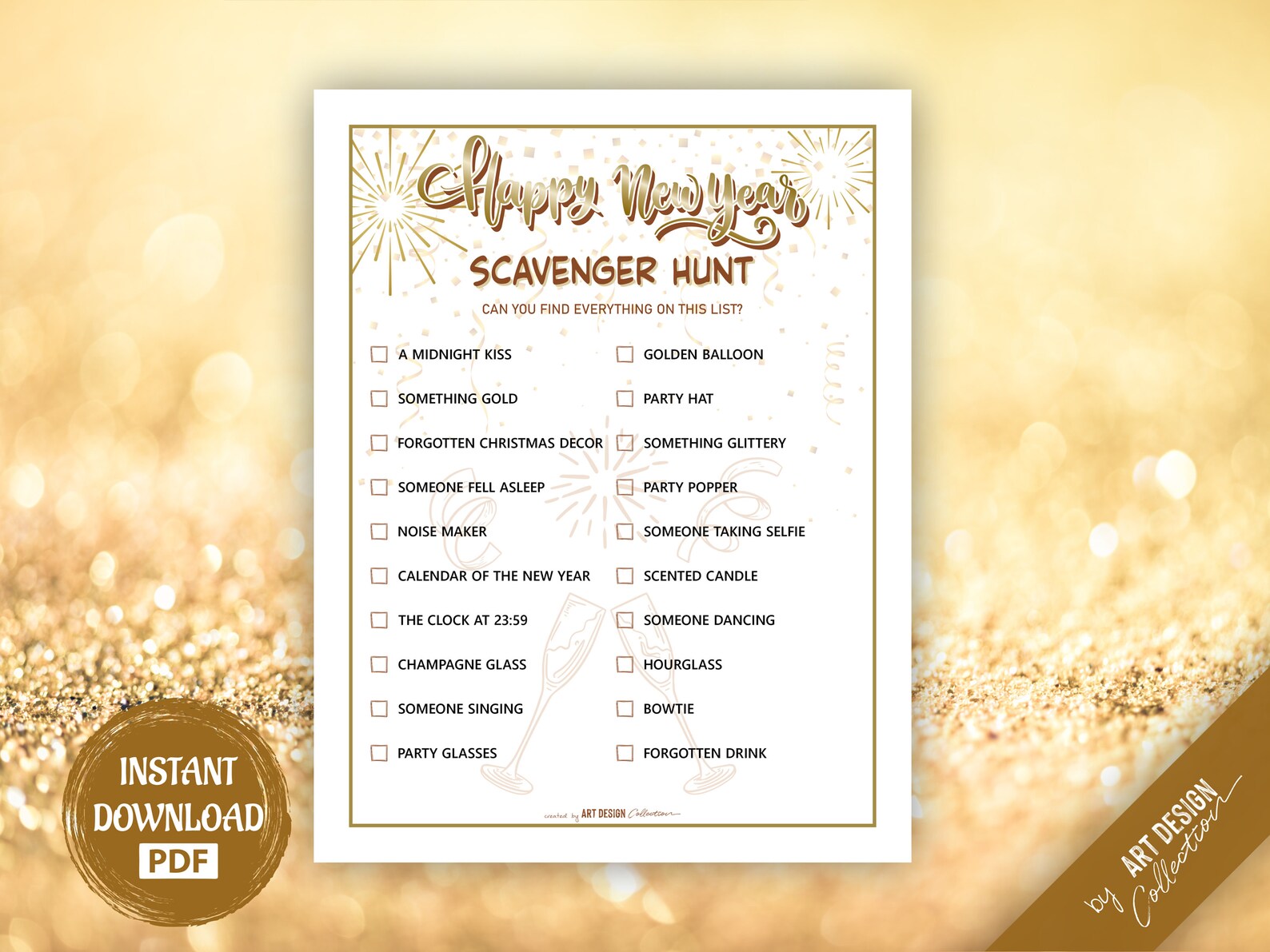 Happy New Year SCAVENGER HUNT Game Christmas Game Holiday - Etsy