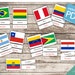 SOUTH AMERICA FLAGS 17 Montessori Cards Flash Cards Nomenclature ...