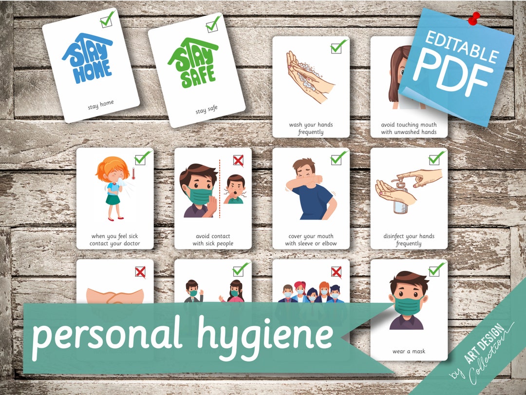 PERSONAL HYGIENE • 18 Montessori Cards • Flash Cards Nomenclature ...