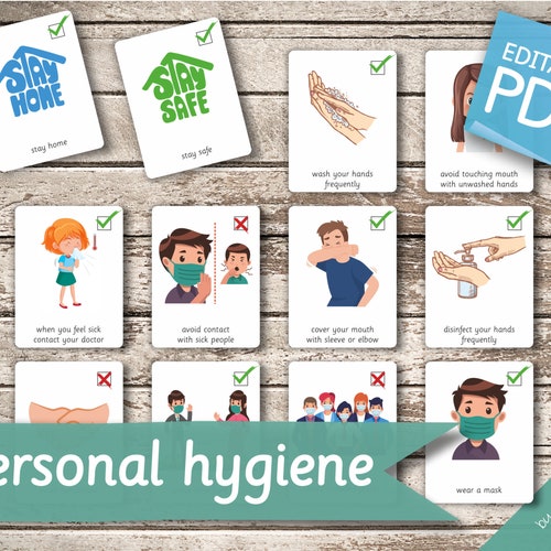 PERSONAL HYGIENE 18 Montessori Cards Flash Cards - Etsy