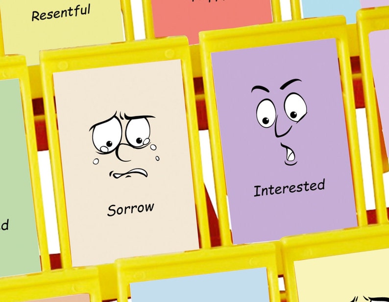 EMOTIONS Guess Who Insert Cards Montessori Cards Party | Etsy