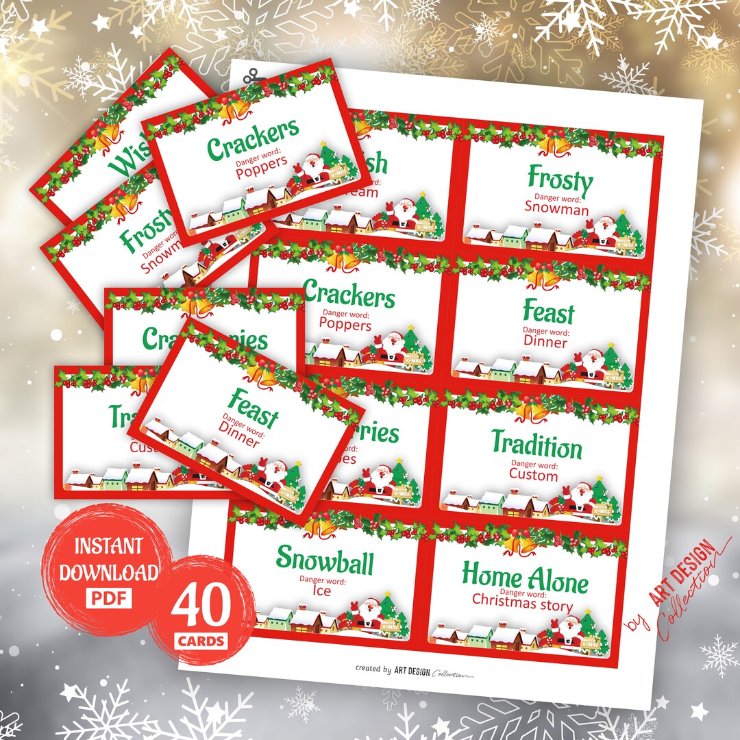 CHRISTMAS Danger Word Game • Christmas Game Holiday Christmas Party ...