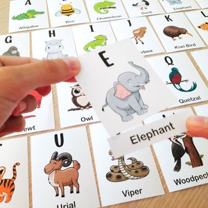 ANIMAL ALPHABET Flashcards • 26 Montessori Cards • Flash Cards ...
