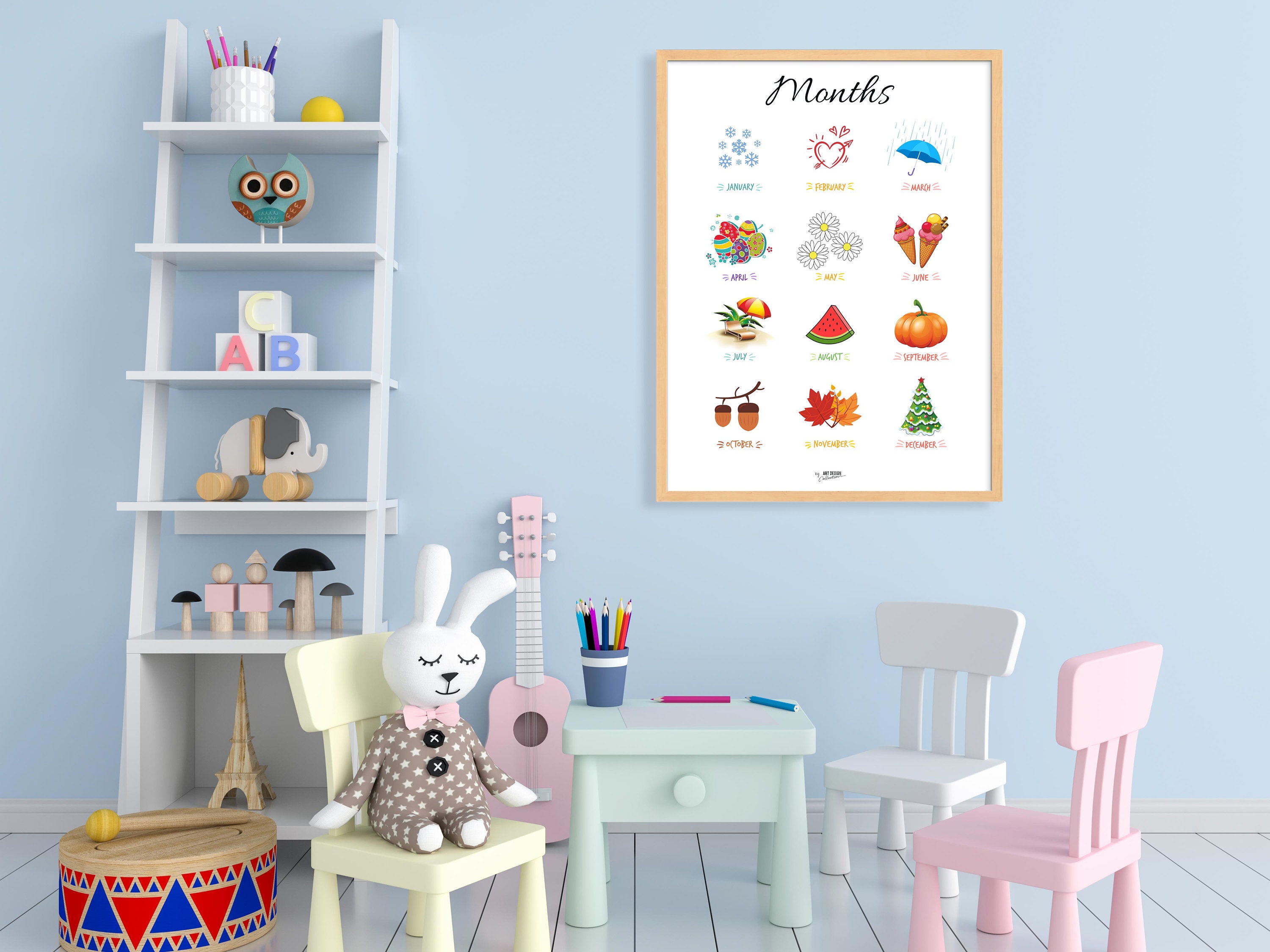 MONTHS POSTER Montessori Poster Montessori Educational | Etsy