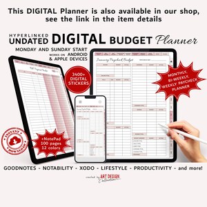 Daily BUDGET Planner, Goodnotes Digital Planner Digital Finance Planner ...