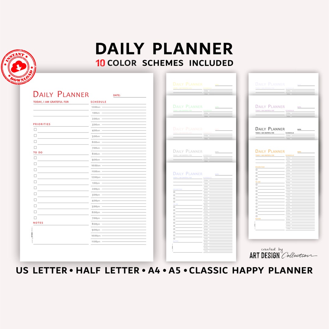DAILY Planner, Digital Planner Planner, Digital Download Budget Planner ...