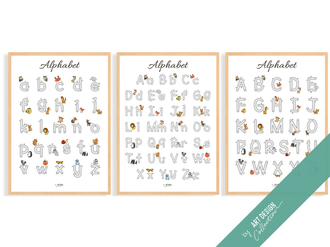 3 ALPHABET TRACING POSTERS • 3 Montessori Poster • Montessori ...