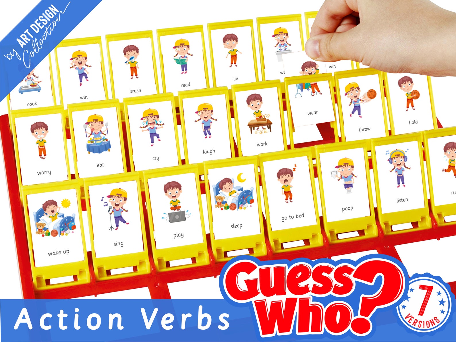 Guess Who ACTION VERBS Insert Cards Montessori Cards - Etsy