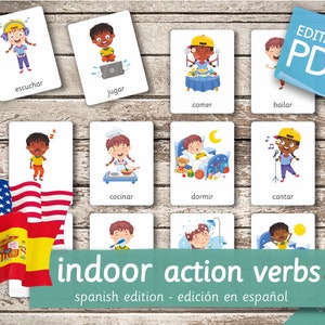 INDOOR ACTION VERBS Multilingual Edition 20 English, French, German ...