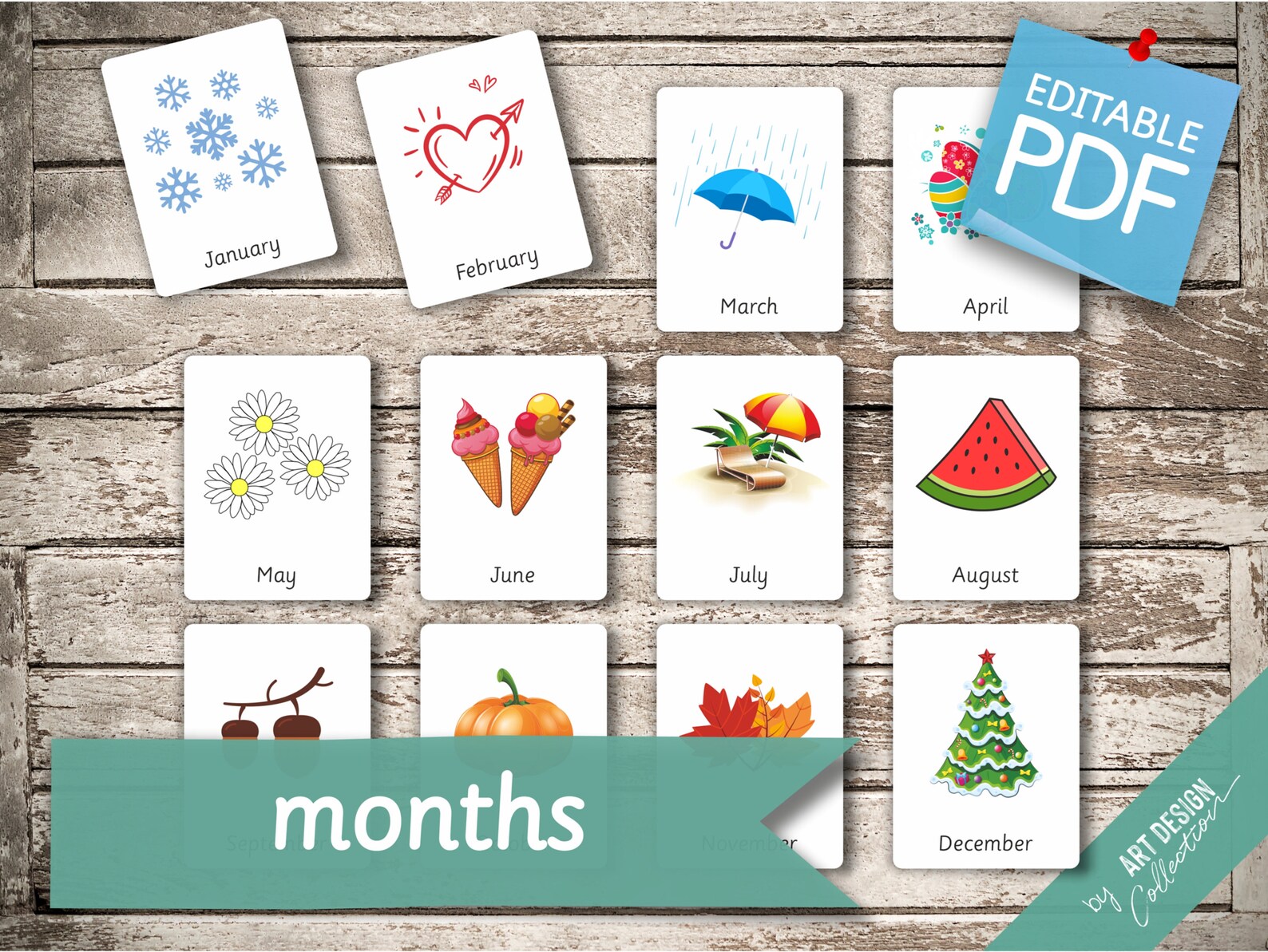 MONTHS GREEK Edition 60 Greek and 60 English Editable | Etsy