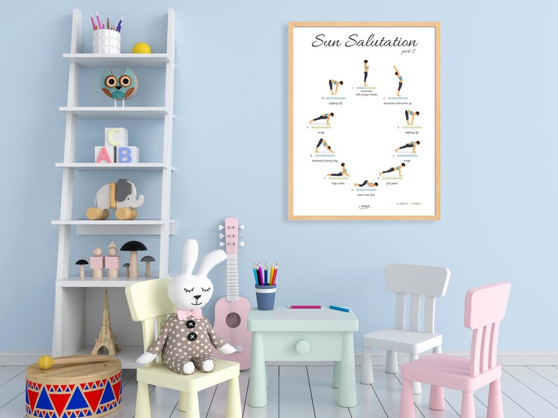 SUN SALUTATION POSTER yoga Poses Part 2 Montessori Poster - Etsy