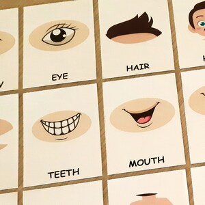 BODY PARTS 24 Montessori Cards Flash Cards Nomenclature Flashcards ...