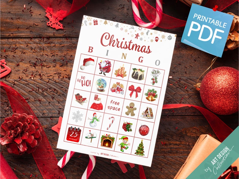 CHRISTMAS BINGO • 30 Printable Cards • Christmas Game Holiday Bingo ...