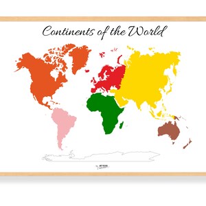 CONTINENTS of the WORLD POSTER • Montessori Poster • Montessori ...
