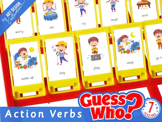 Guess Who ACTION VERBS Insert Cards Montessori Cards - Etsy