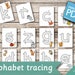ALPHABET TRACING • 52 Printable Montessori Cards • Alphabet Flash Cards ...