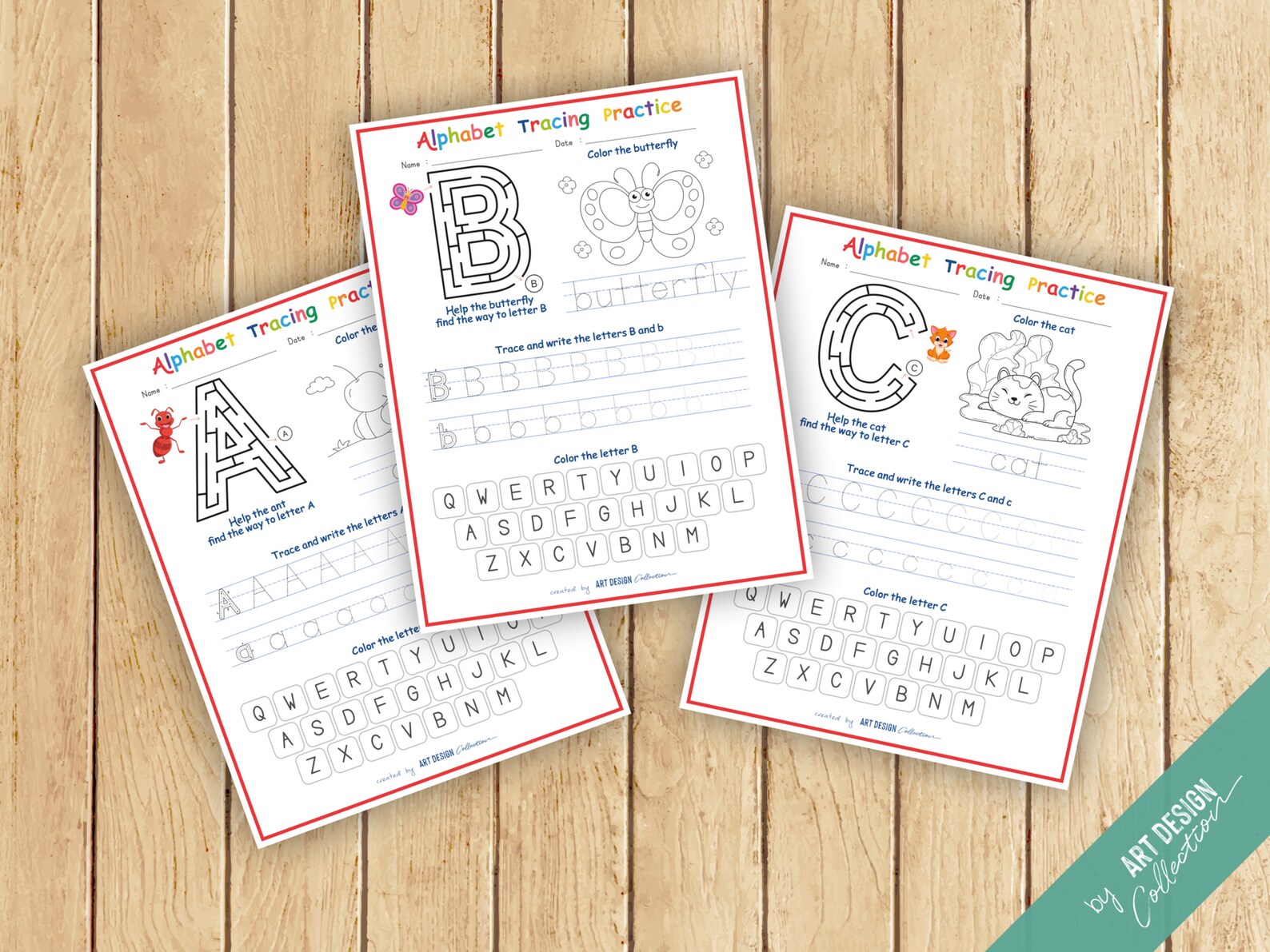 Alphabet Tracing Practice Busy Book Printable Preschool - Etsy