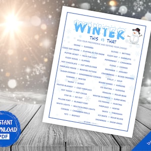 WINTER THIS or THAT Game • Christmas Game Holiday Christmas Party ...