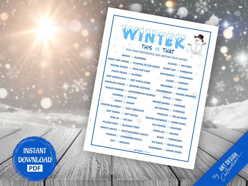 WINTER THIS or THAT Game • Christmas Game Holiday Christmas Party ...