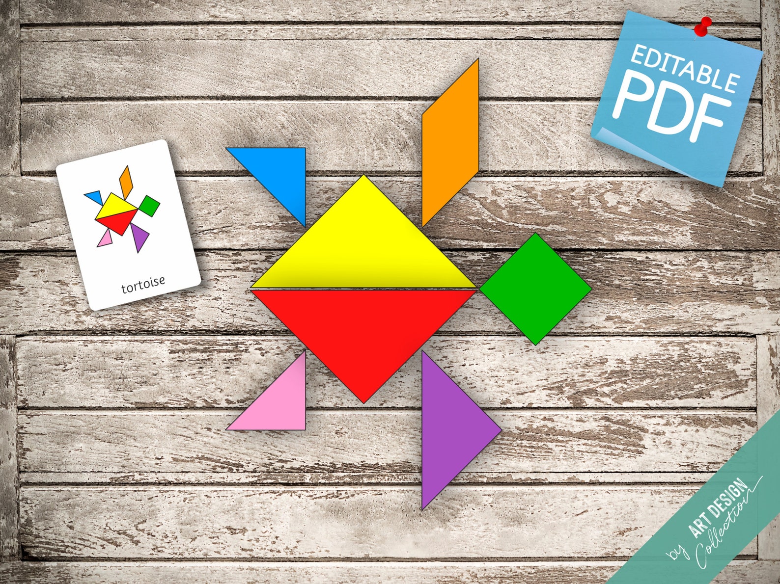 TANGRAM ANIMALS 120 Montessori Cards Flash Cards - Etsy Canada