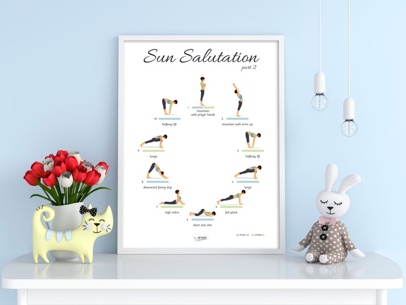 SUN SALUTATION POSTER (yoga Poses Part 2) • Montessori Poster ...