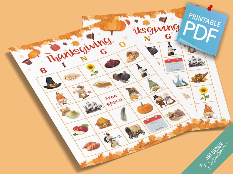 THANKSGIVING BINGO 30 Printable Cards Christmas Game | Etsy