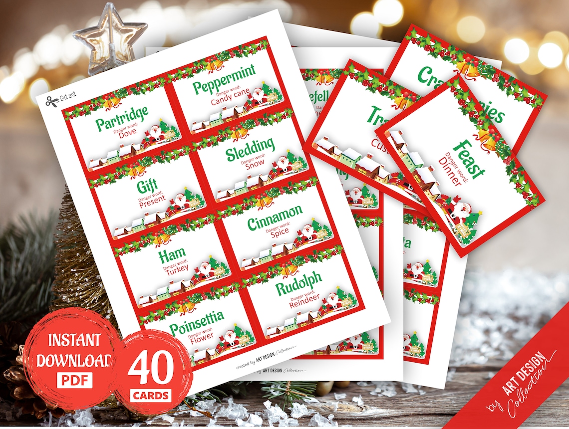 CHRISTMAS Danger Word Game • Christmas Game Holiday Christmas Party ...