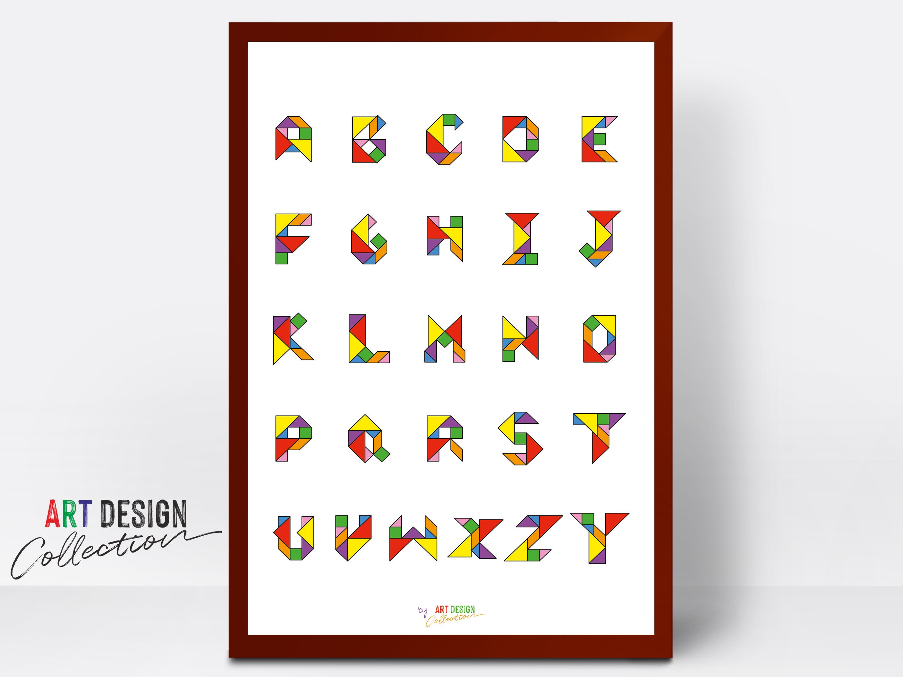 Tangram Tangrams With 7 Letters Of The Alphabet