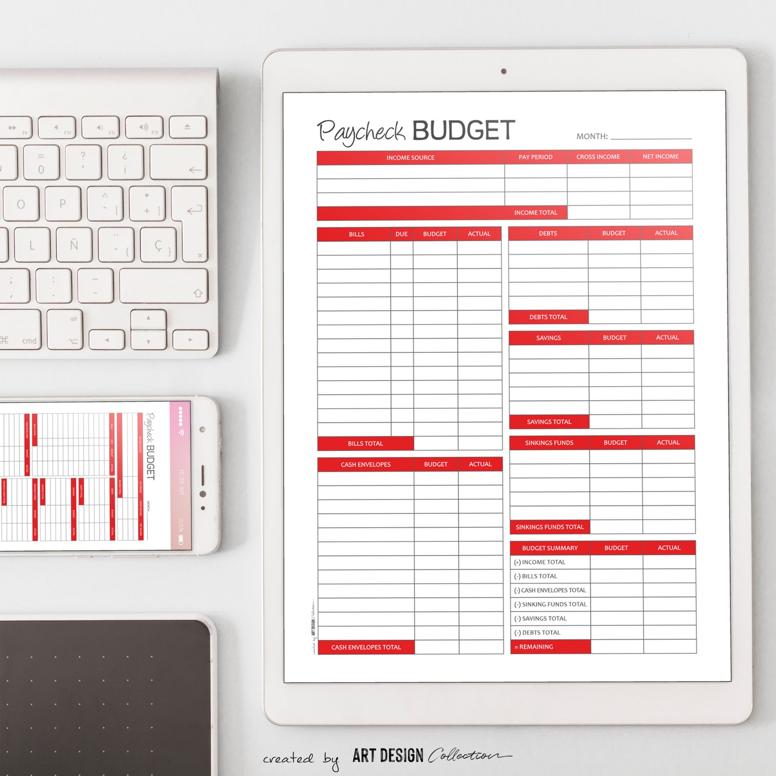 Paycheck Budget Planner Digital Planner Planner Digital - Etsy
