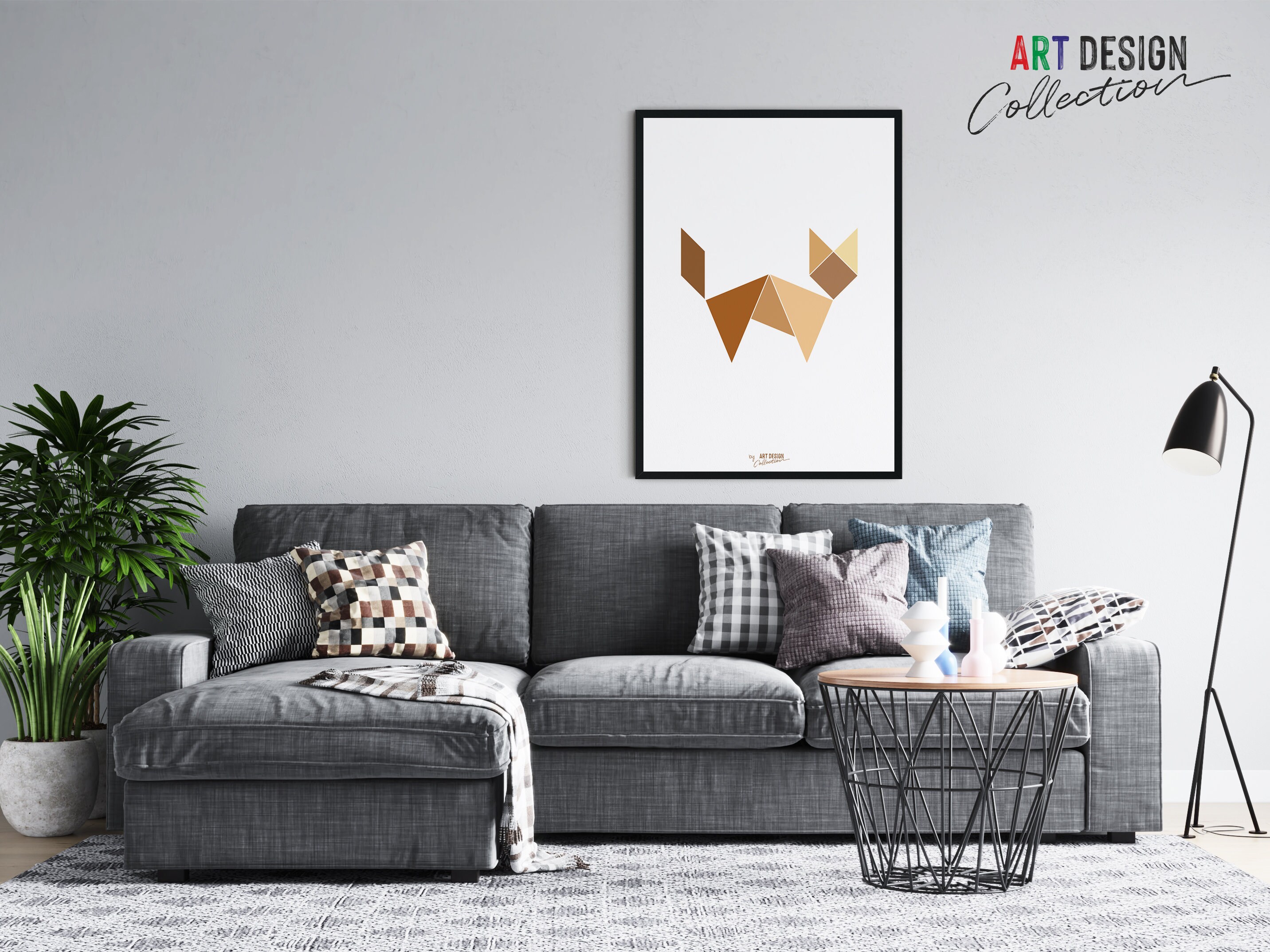 Cat Tangram Abstract Wall Art, Printable Wall Art Decor, Downloadable ...
