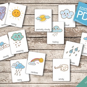 WEATHER SPANISH Edition • 26 Spanish and 26 English Editable Montessori ...