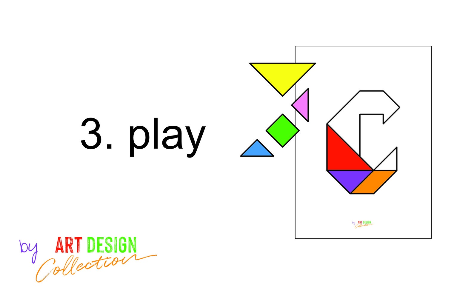 Tangram Alphabet Cards Montessori Learning Game Tangram | Etsy