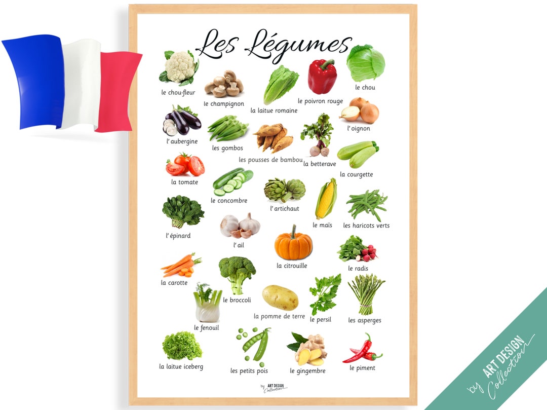 VEGETABLES POSTER FRENCH Edition • Montessori Poster • Montessori ...