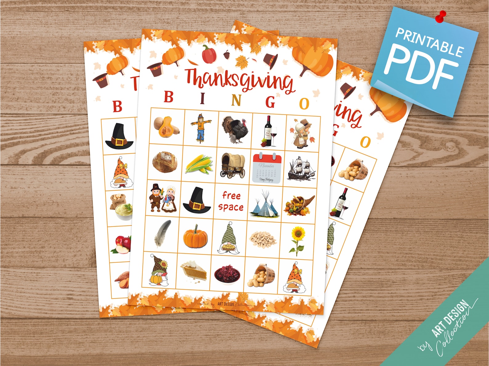 THANKSGIVING BINGO 30 Printable Cards Christmas Game | Etsy