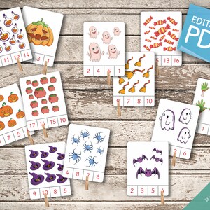 HALLOWEEN COUNTING • 20 Editable Montessori Cards • Flash Cards ...