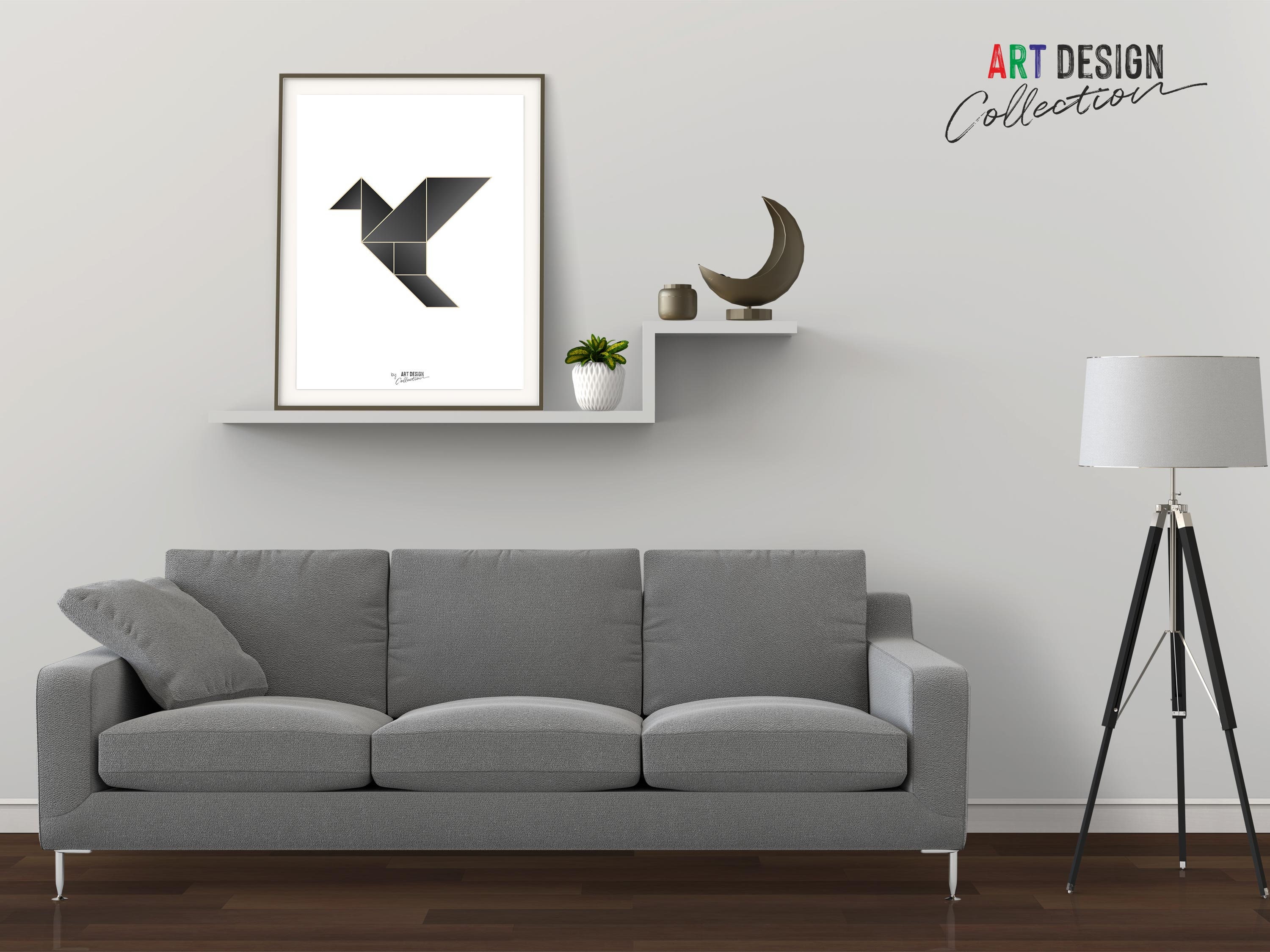 Bird Tangram Abstract Wall Art Printable Wall Art Decor | Etsy