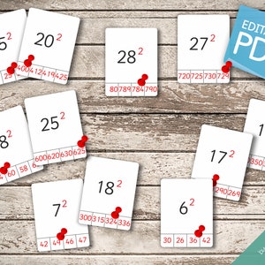 SQUARES Math • Montessori Cards • 32 Flash Cards Nomenclature ...