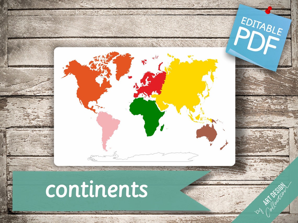 CONTINENTS of the WORLD MULTILINGUAL Edition 888 English | Etsy