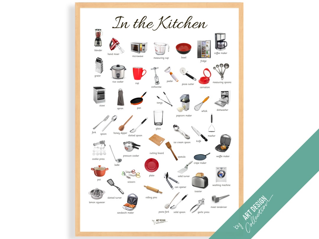 In the KITCHEN POSTER • Montessori Poster • Montessori Educational ...