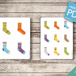 MATCHING SOCKS CARDS • 36+36 Montessori Cards • Flash Cards ...